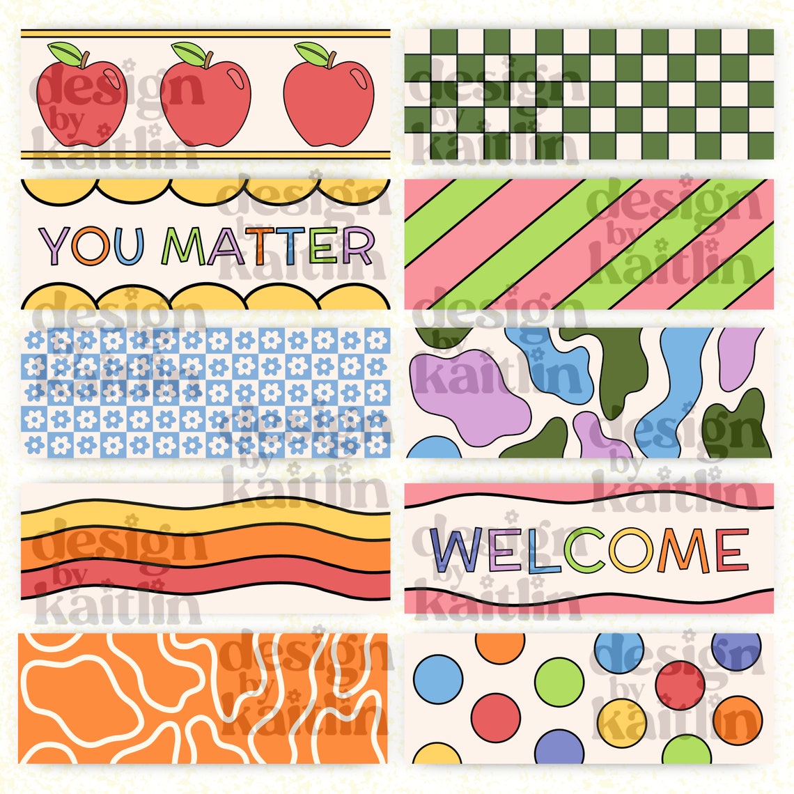 Rainbow Bulletin Borders 2 Printable Classroom Borders Elementary ...