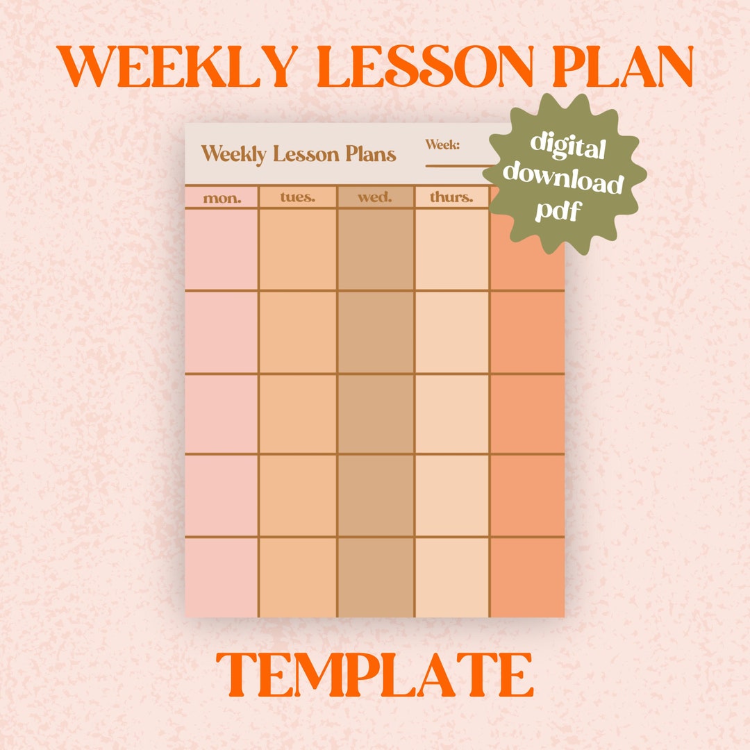 Weekly Lesson Plan Template | Teacher Lesson Plans | Weekly Lesson Plan ...