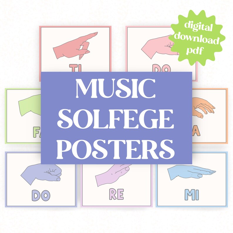 Solfege Posters Solfege Hand Signs Music Class Poster Music Teacher ...