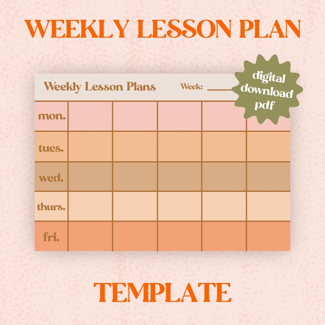 Weekly Lesson Plan Template | Teacher Lesson Plans | Weekly Lesson Plan ...