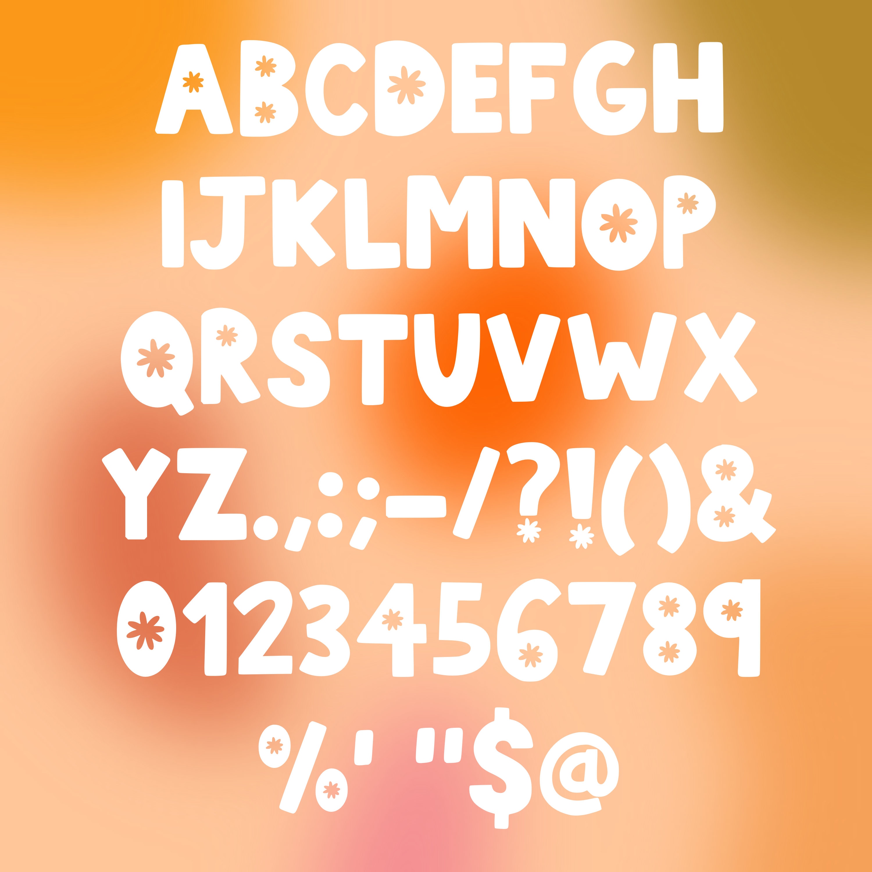 Flower Power Font Bold Font Retro Font Sans Serif Font Hand Lettered ...