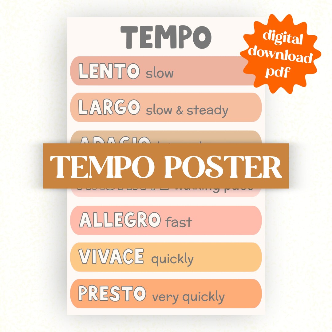 Tempo Poster | Music Theory | Music Class Poster | Music Teacher Decor ...