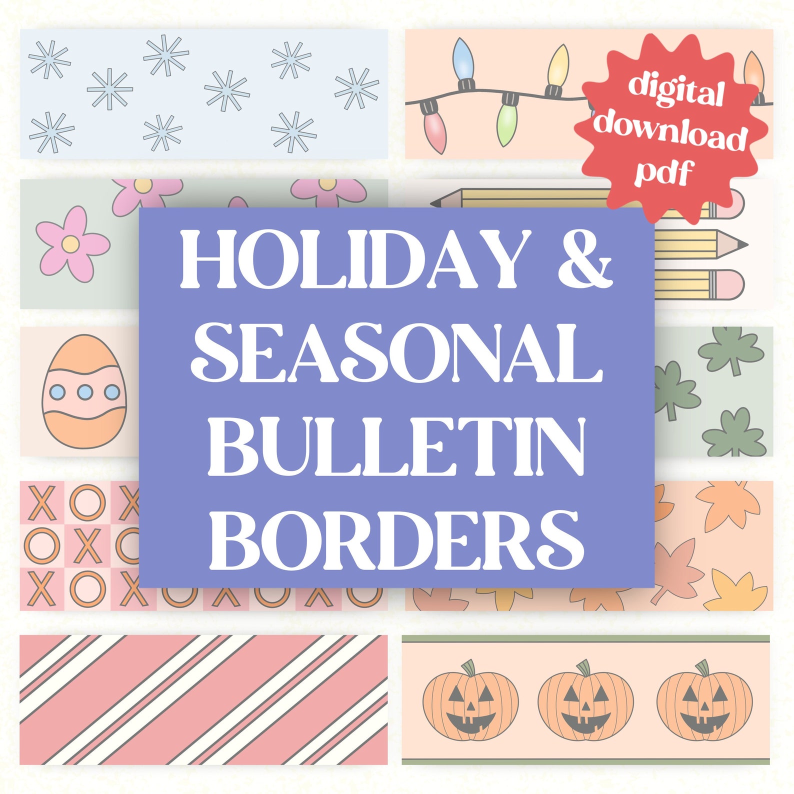 Holiday/seasonal Bulletin Borders | Classroom Decor | Classroom Borders ...