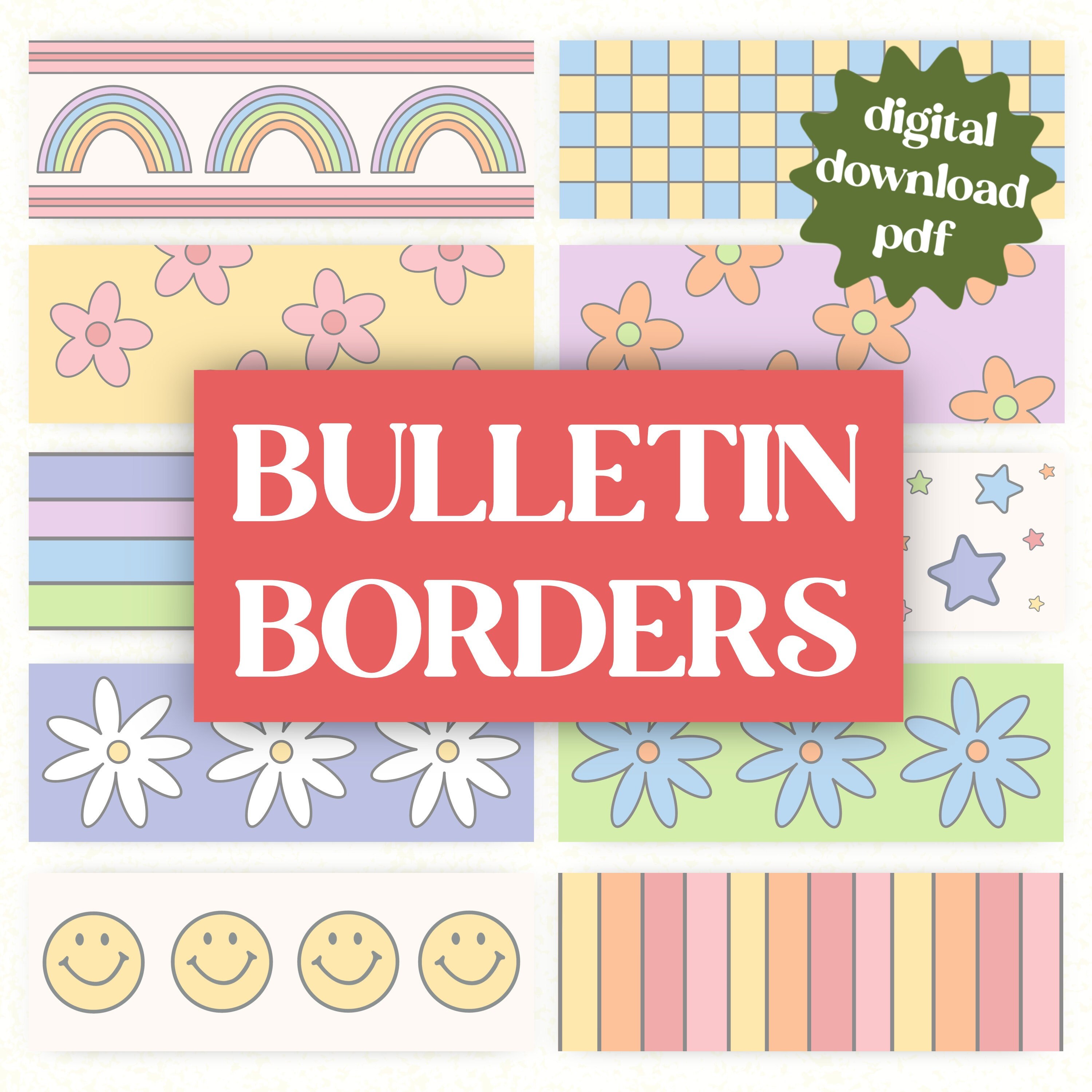 Rainbow Bulletin Borders | Printable Classroom Borders | Elementary ...