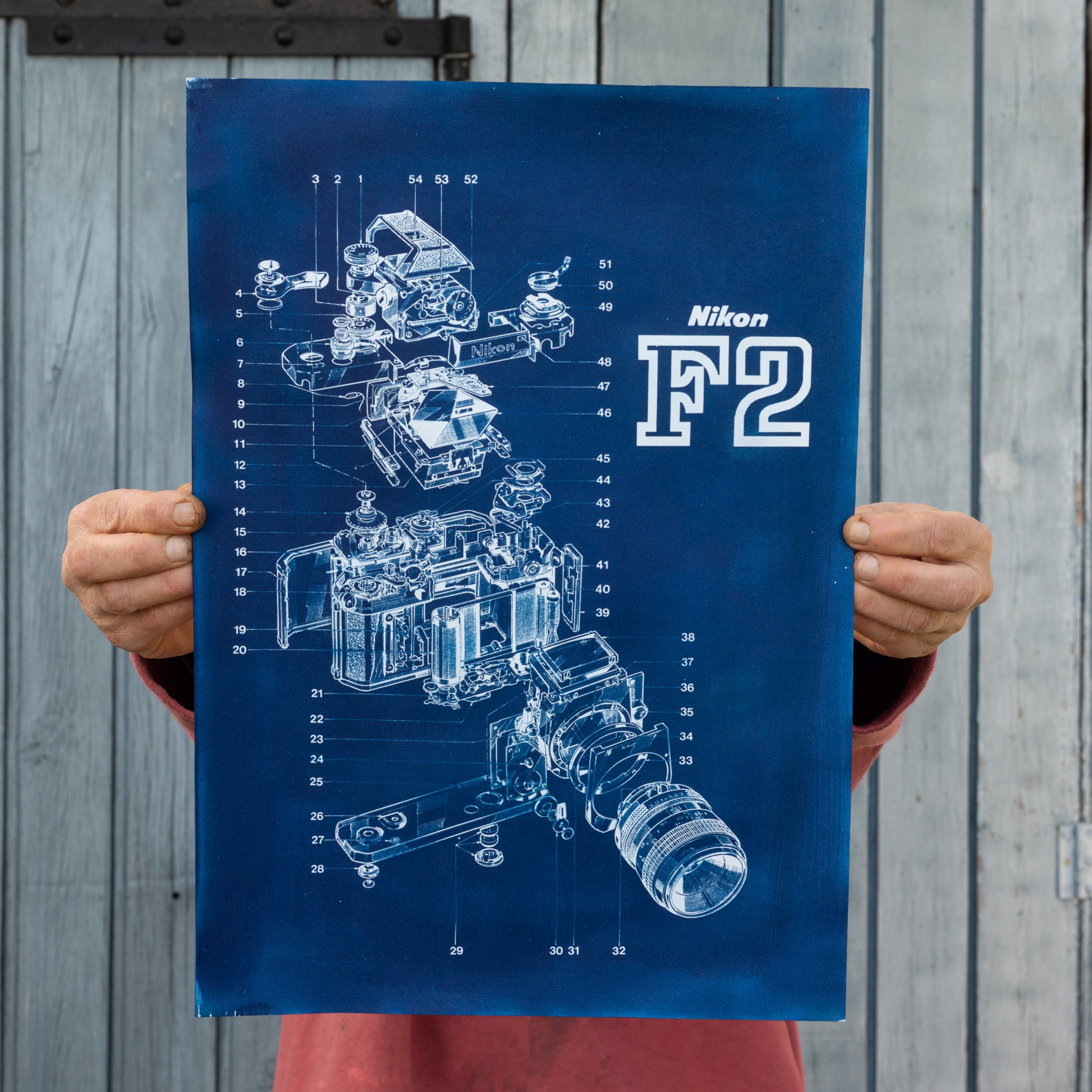 Nikon F2 Camera Nikon Film Camera Vintage Poster Camera Cyanotype Paper ...