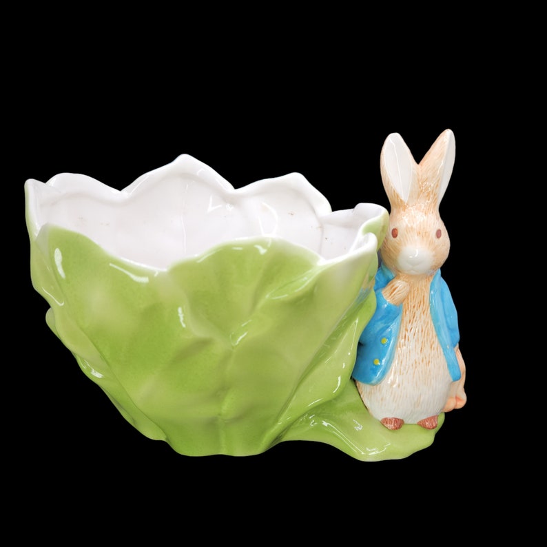 Vintage 1998 Peter Rabbit Beatrix Potter Teleflora Cabbage Planter Dish ...