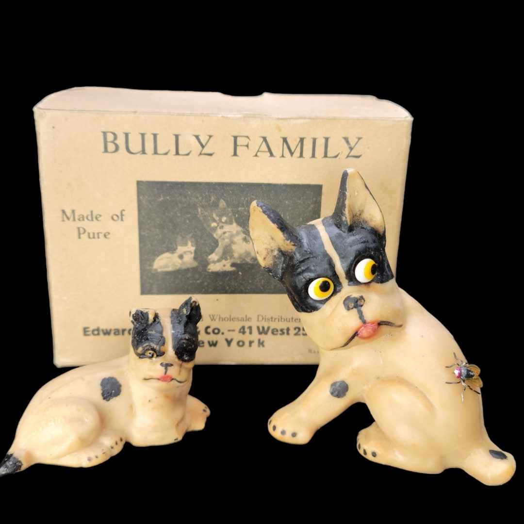 1880s Boston Terrier/frenchie Dog Figurines Bully Family Austria Ardico ...