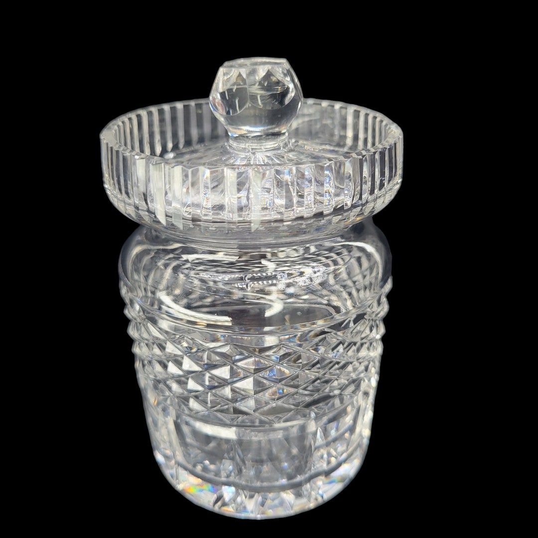 Vintage WATERFORD CRYSTAL Honey Pot Jam Jelly Preserve Jar Lidded EUC ...