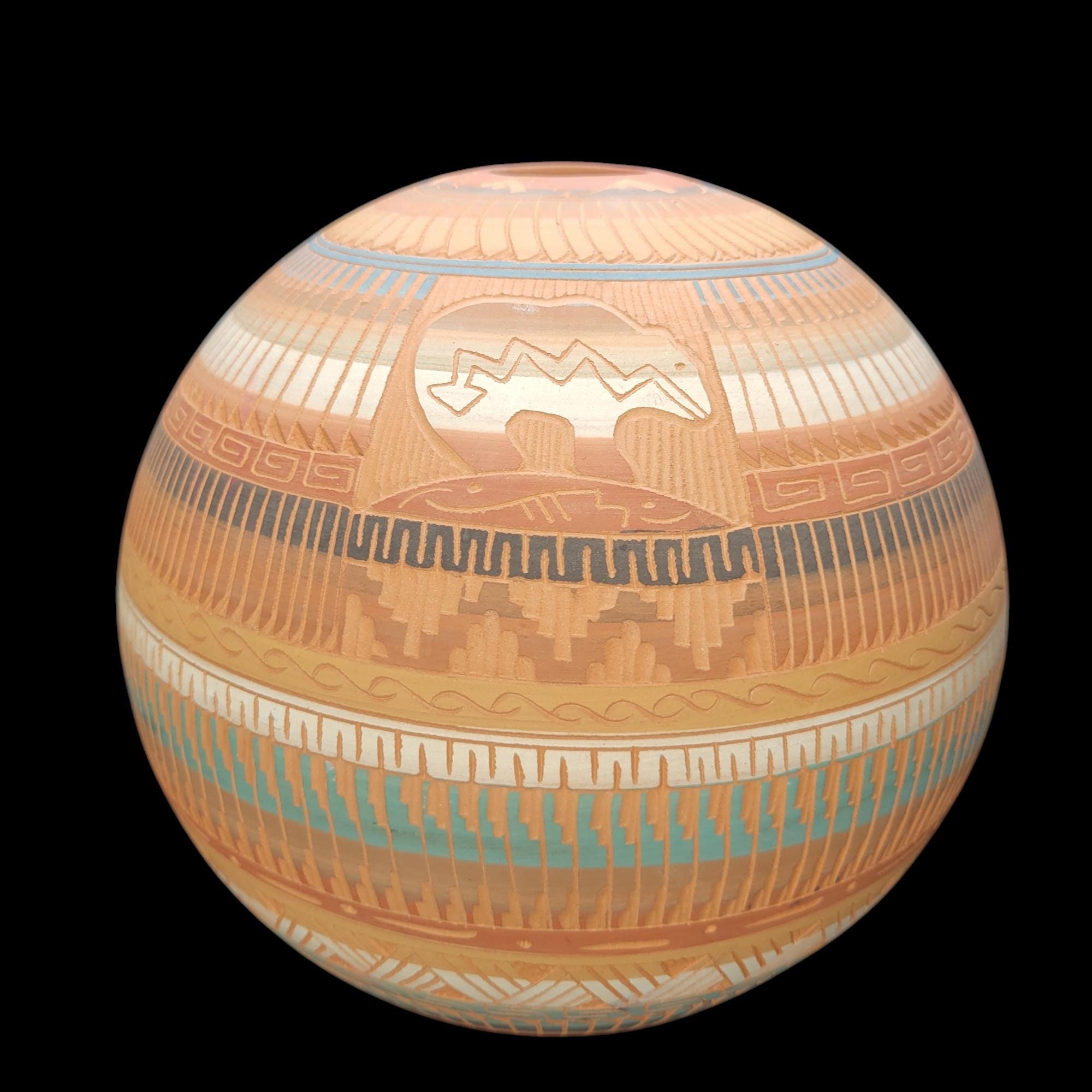Vintage Native American Pottery Kokopelli Sphere Vase Navajor Art - Etsy