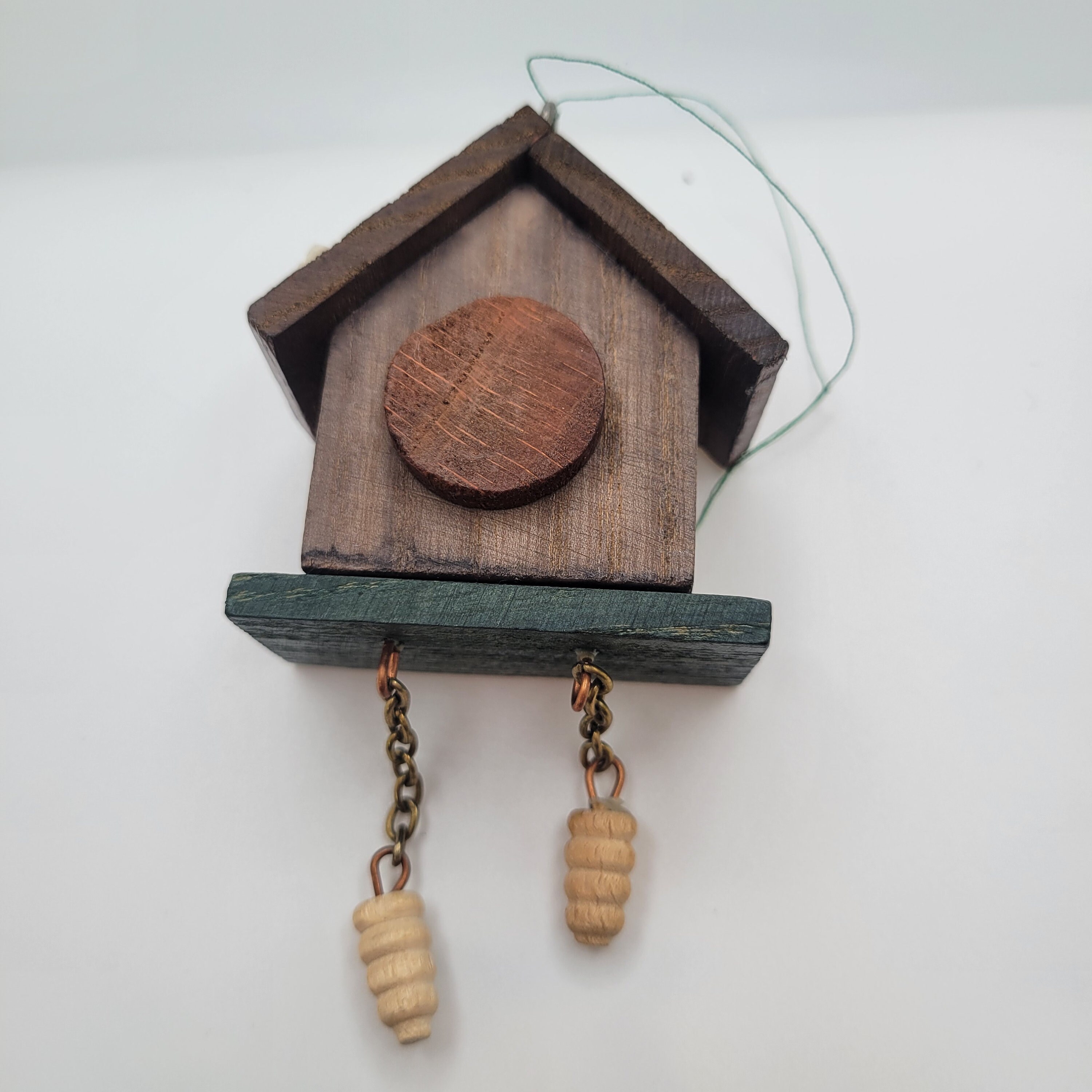 Vintage Wooden Cuckoo Clock Christmas Ornament Mushroom Toadstool ...