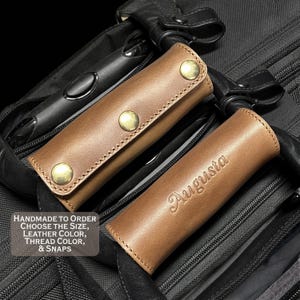 Handmade Leather Handle Cover With Snaps for Luggage. Made to Order ...