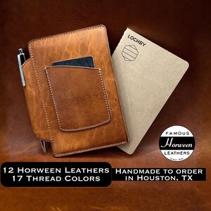 Horween Leather Pocket Notebook Sleeve. Personalized & Handmade to ...