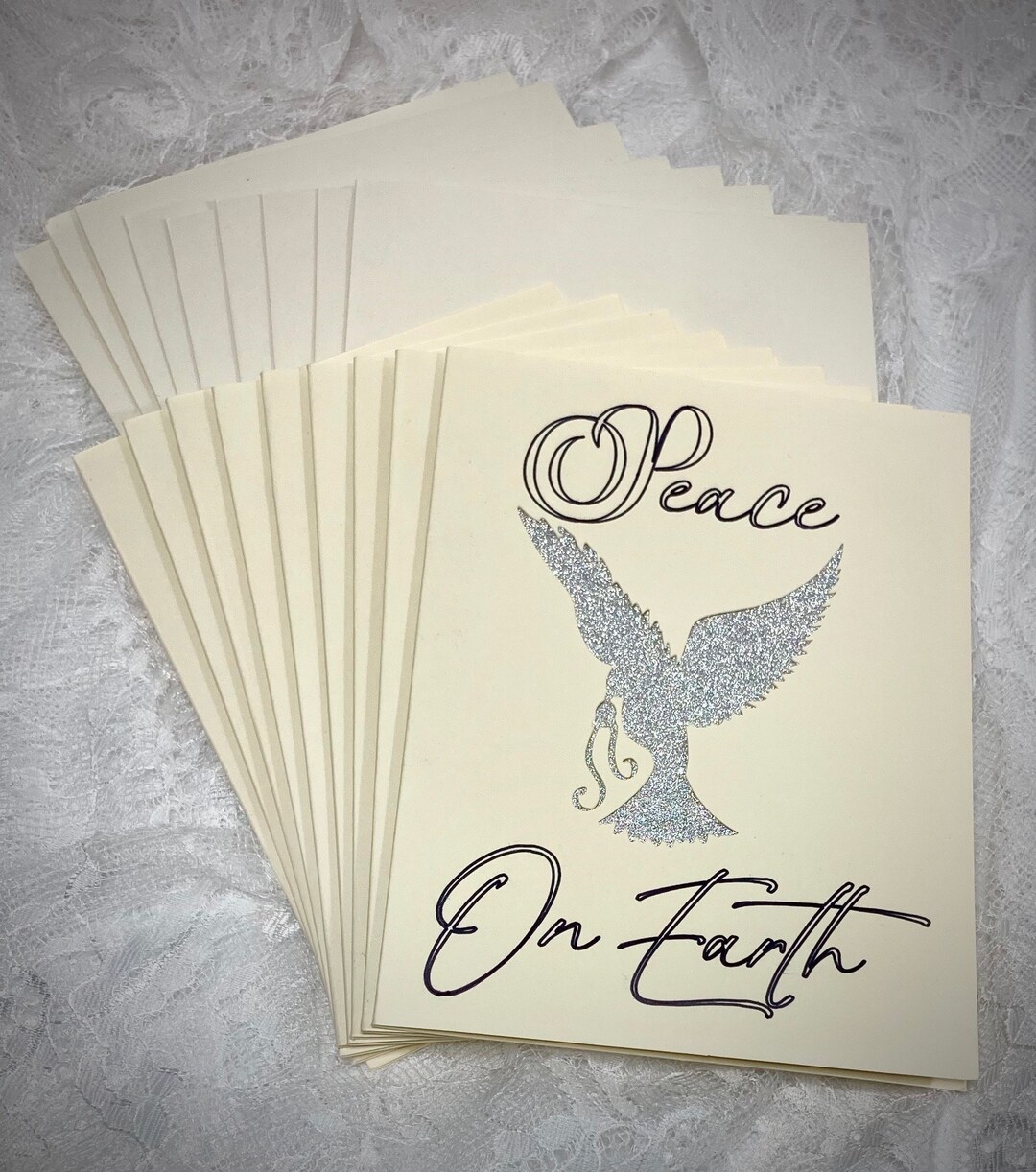 Set of 10 Peace on Earth Dove Christmas Card for Winter Holidays ...