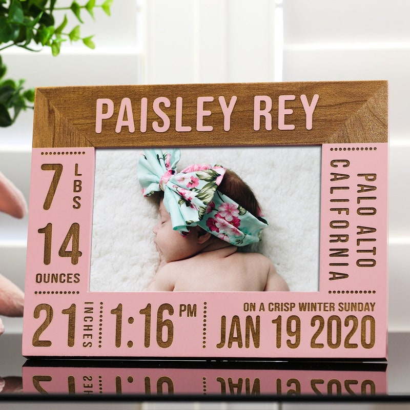 Baby Birth Stats With Frame - Etsy