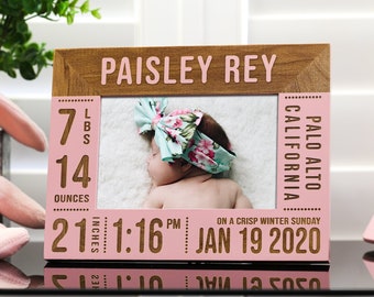 Personalized Birth Announcement Picture Frame- Nursery Decor- Birth ...