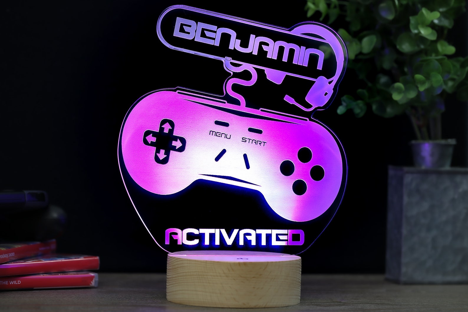 Gamer LED Night Light Personalized Kid's Room Video Game - Etsy