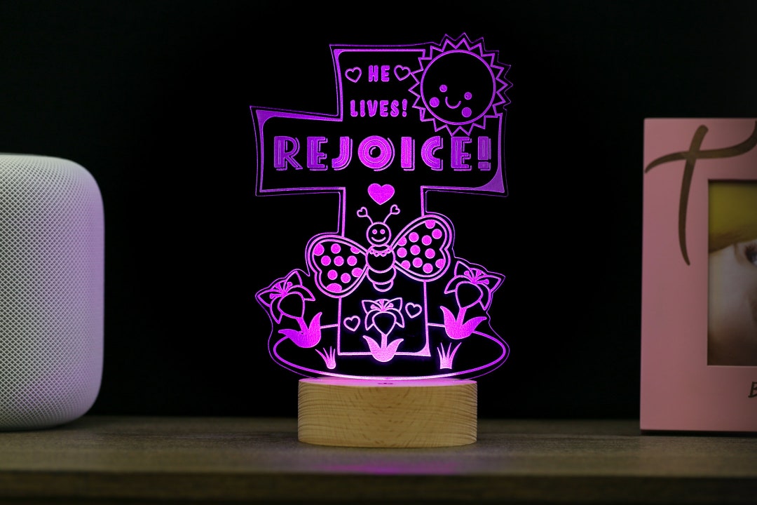 Easter Cross Decor Lamp and Ornament, Night Light, Spring Decoration ...