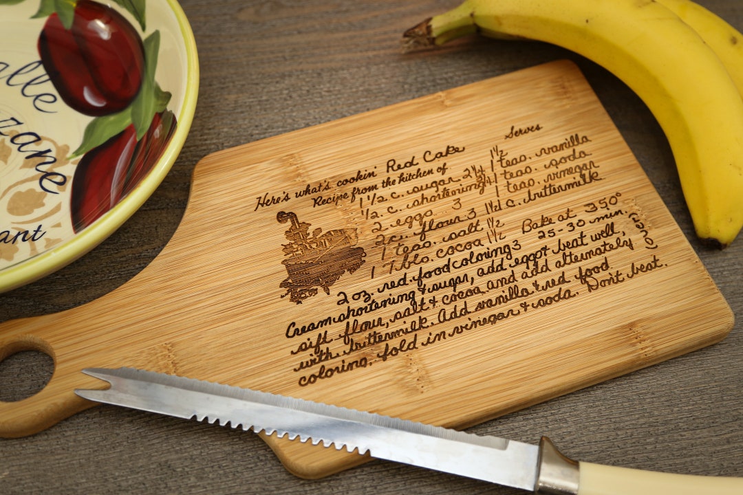 Custom Engraved Handwritten Family Recipe Cutting Board, Housewarming ...