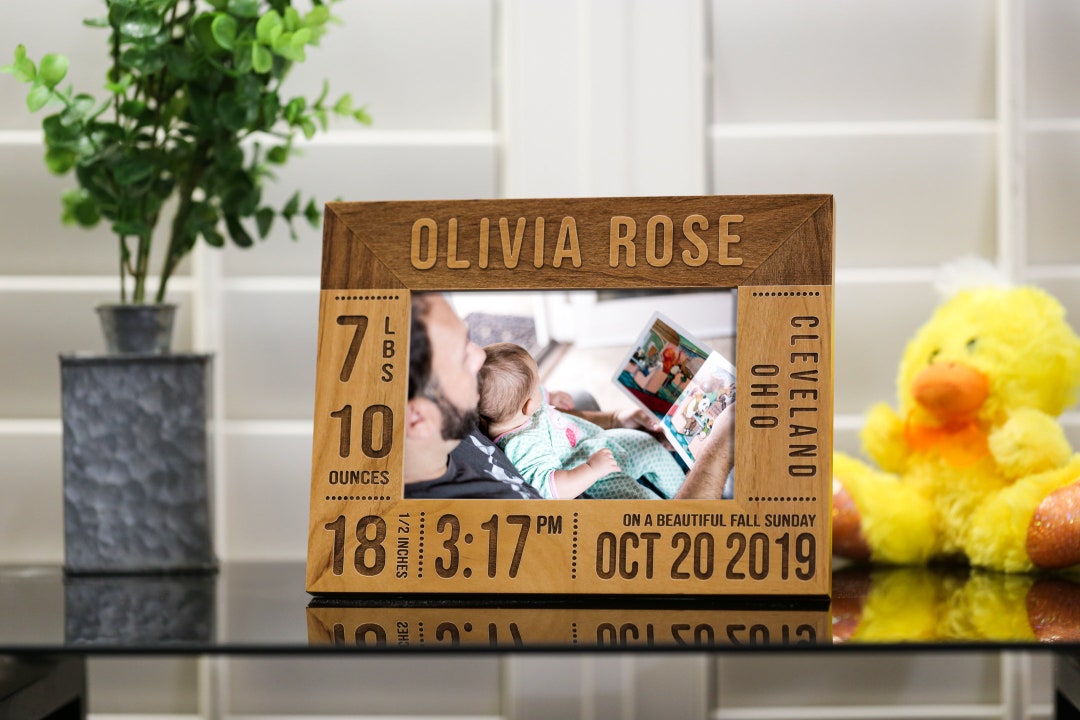 Birth Announcement Picture Frame, Personalized Baby Frame, Nursery ...