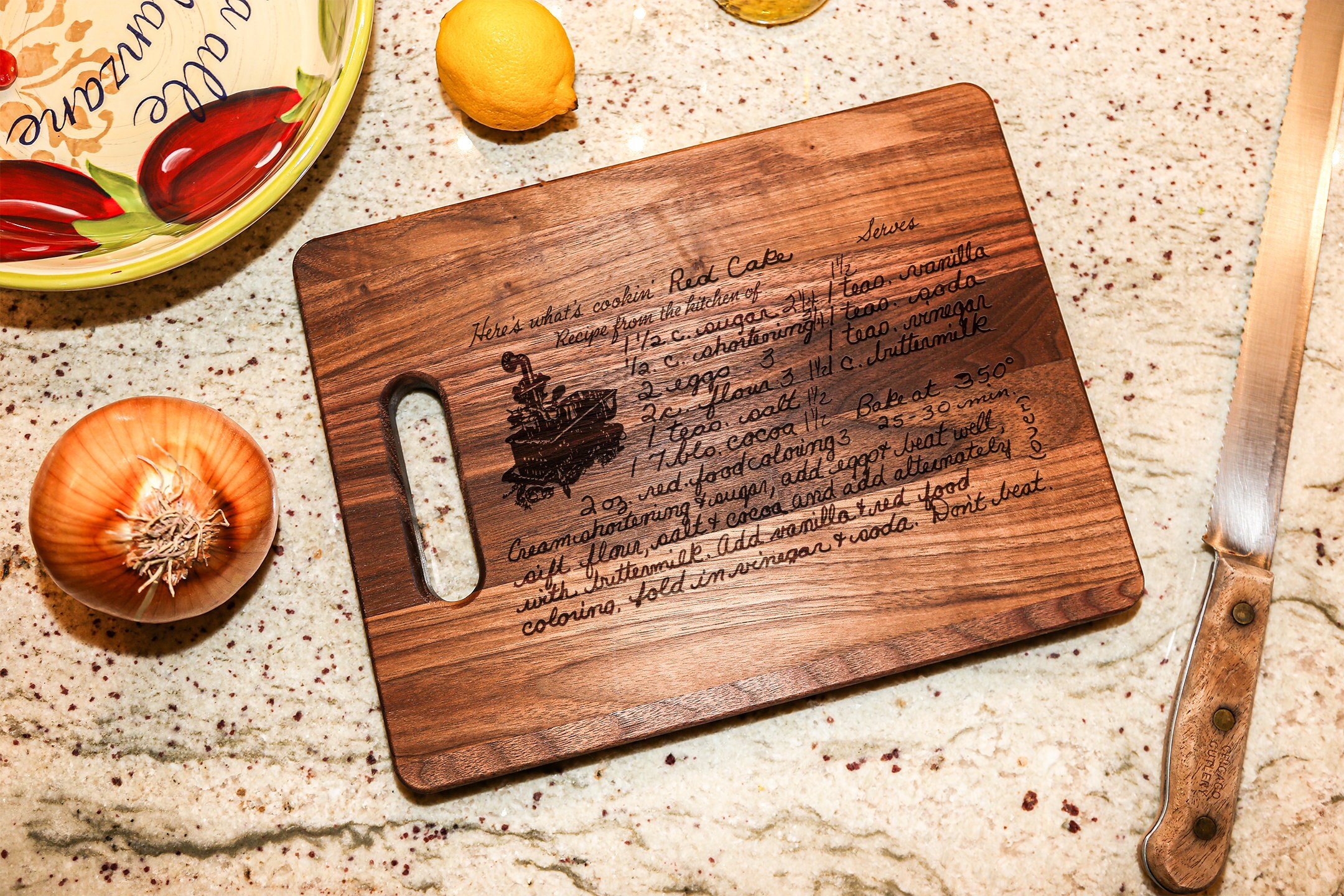 Custom Recipe Walnut Cutting Board Personalized Kitchen | Etsy