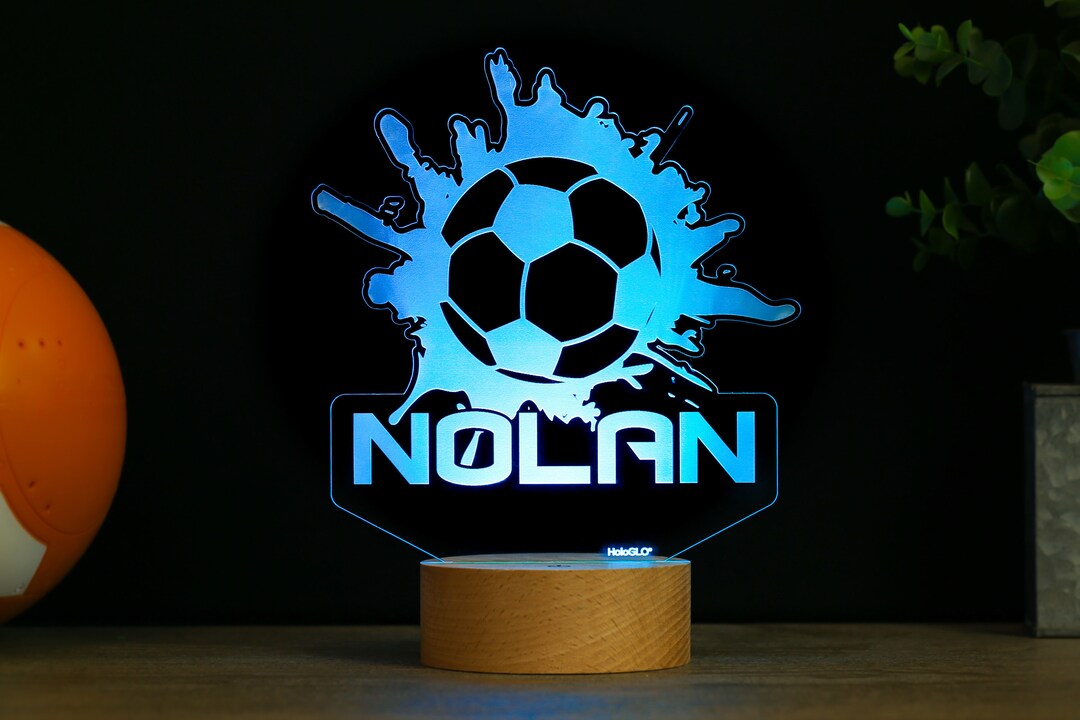 Soccer LED Night Light, Kid's Soccer Decor Lamp, Birthday Gift, Coach ...