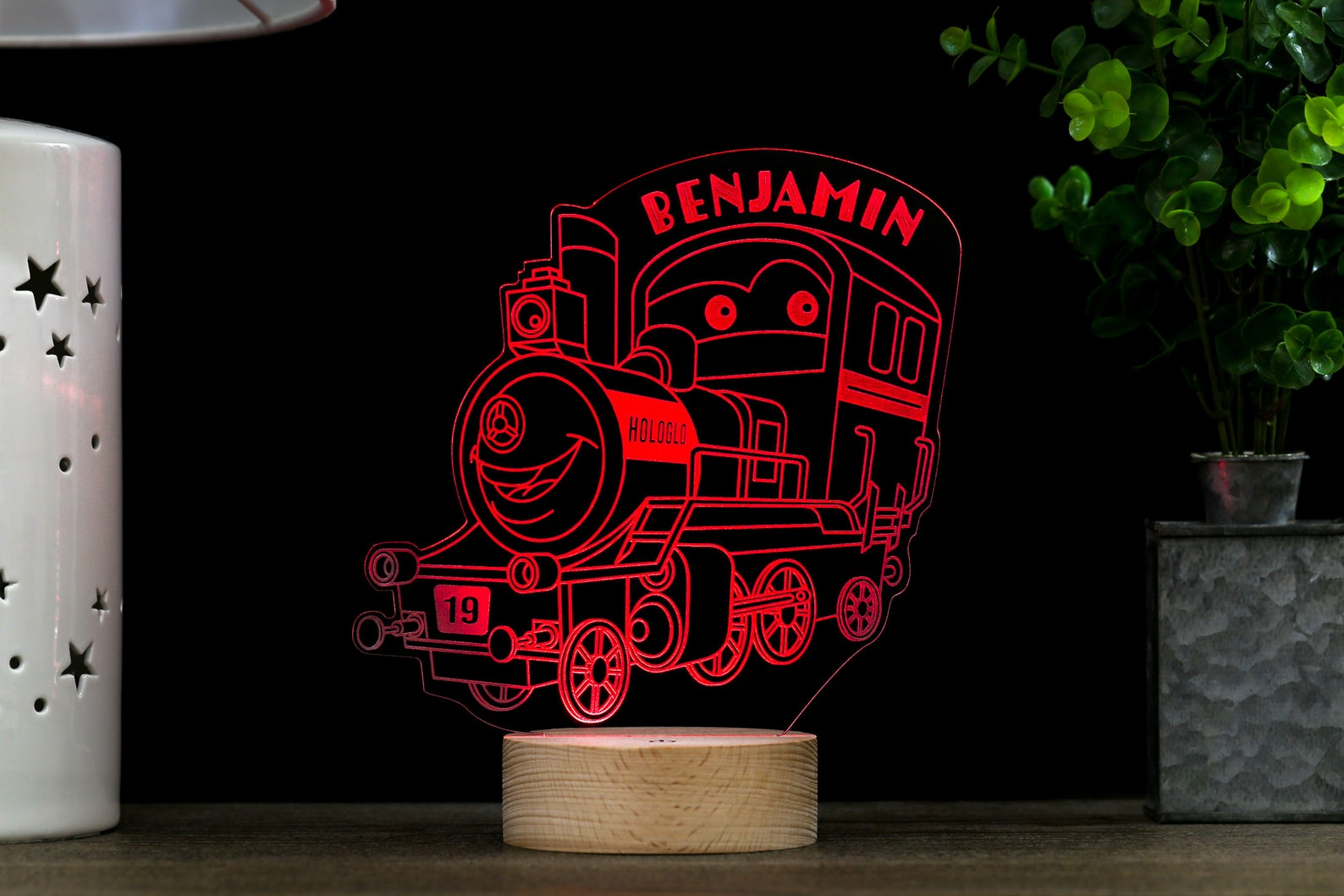 Locomotive Train Night Light, Multi-colored LED Choo Choo Lamp, Nursery ...