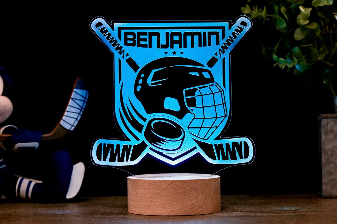 Hockey LED Night Light, Kid's Sports Decor Lamp Birthday Gift, Coach ...