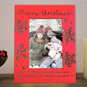 Merry Christmas Holiday Frame Personalized, Gift Picture Frame, Custom ...