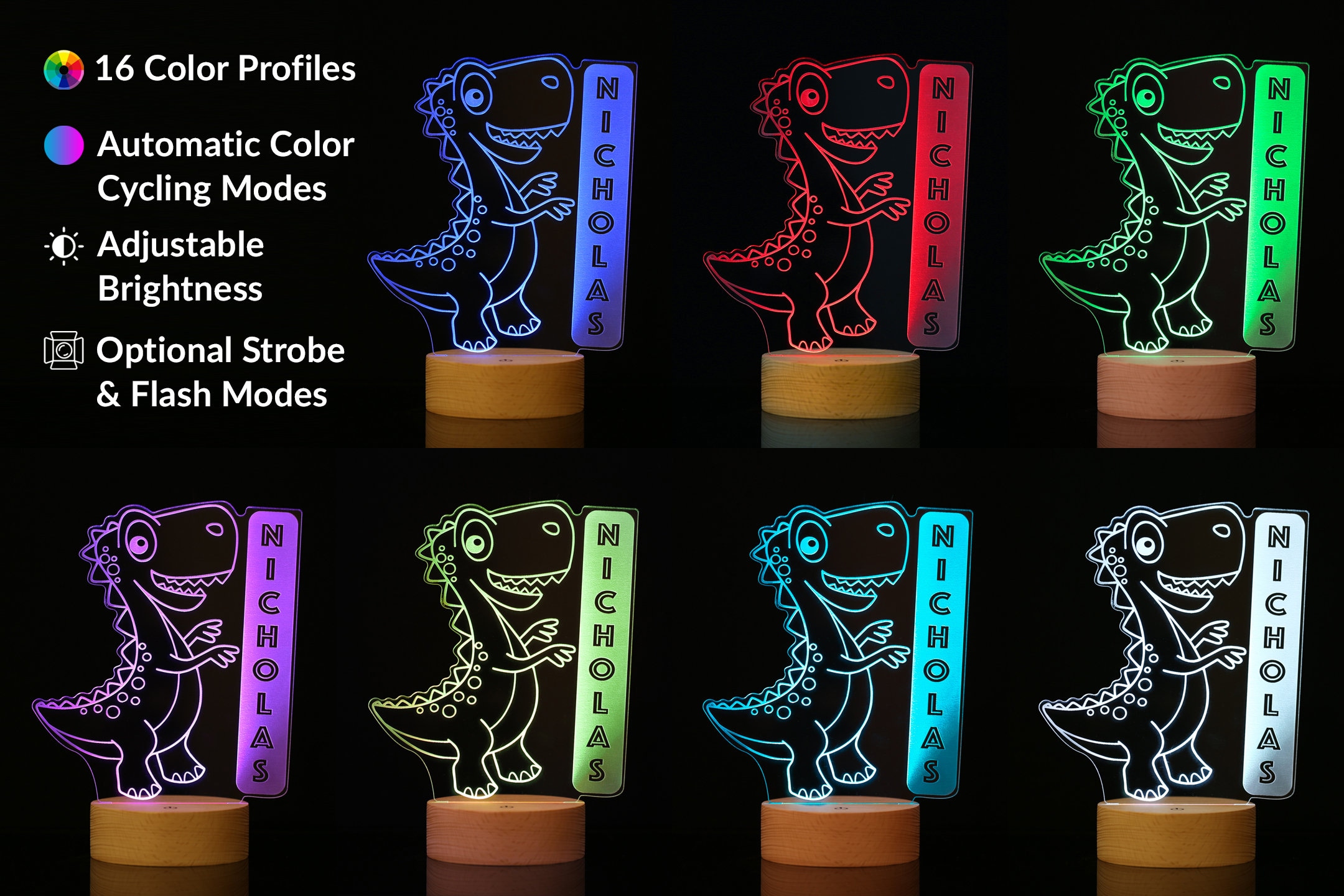Elephant Bedroom Night Light, Personalized Kids Room Decor Lamp, Baby ...