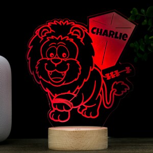 Lion Kids Decor Lamp Personalized LED Night Light Nursery - Etsy