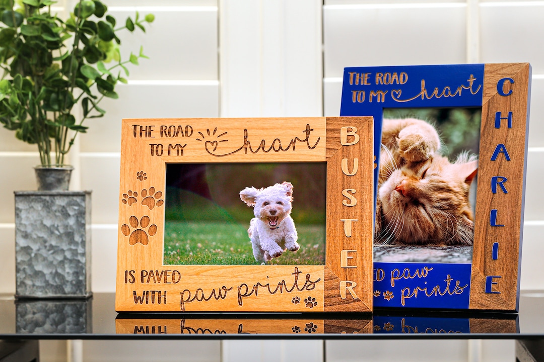 Dog or Cat Personalized Picture Frame, Pet Lover Gift, Memorial, Pet ...