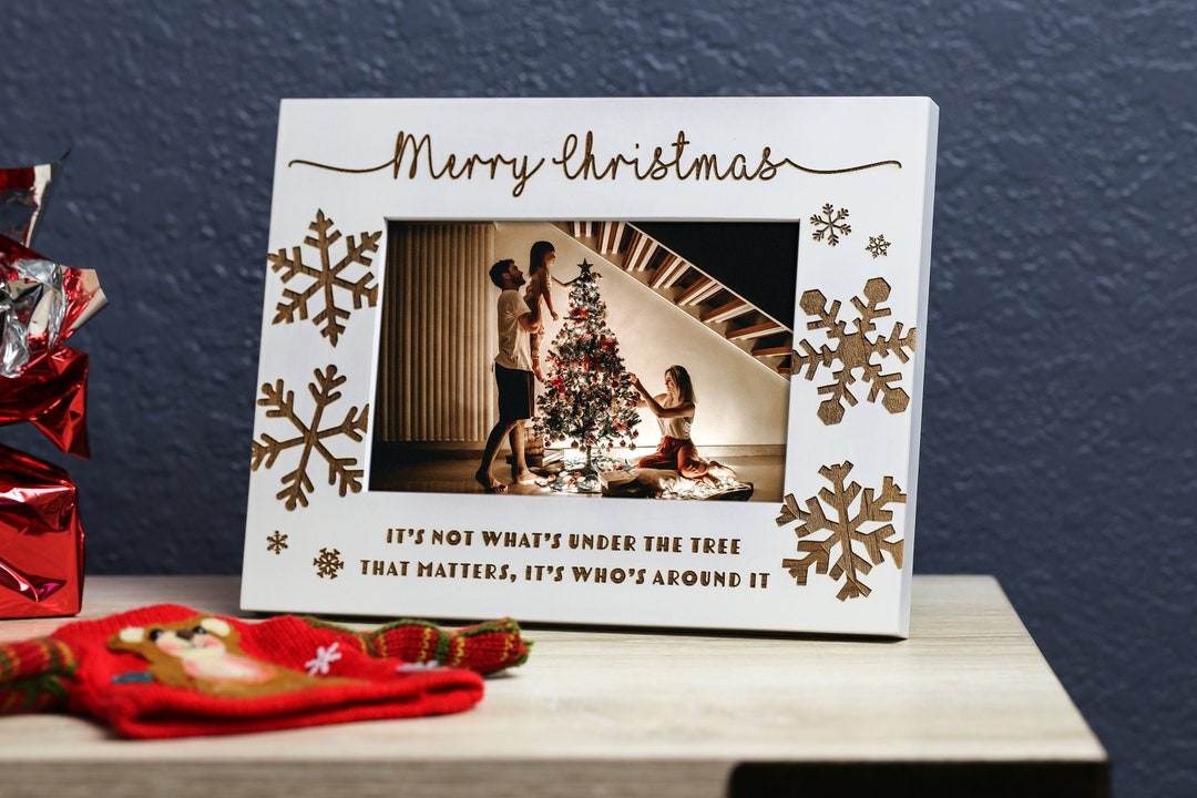 Merry Christmas Holiday Frame Personalized, Gift Picture Frame, Custom ...