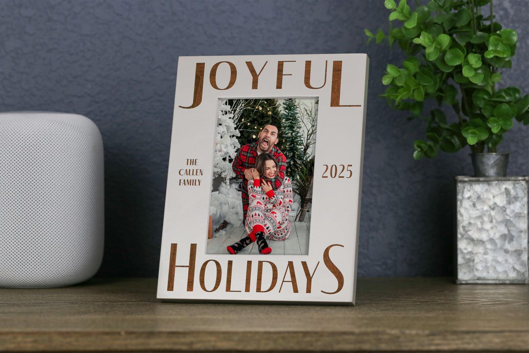 Joyful Holiday Frame Personalized, Gift Picture Frame, Custom Family ...