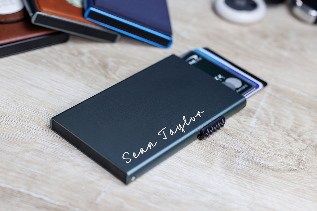 Personalized Men's Wallet, Minimalist Modern Wallet for Men, Aluminum ...