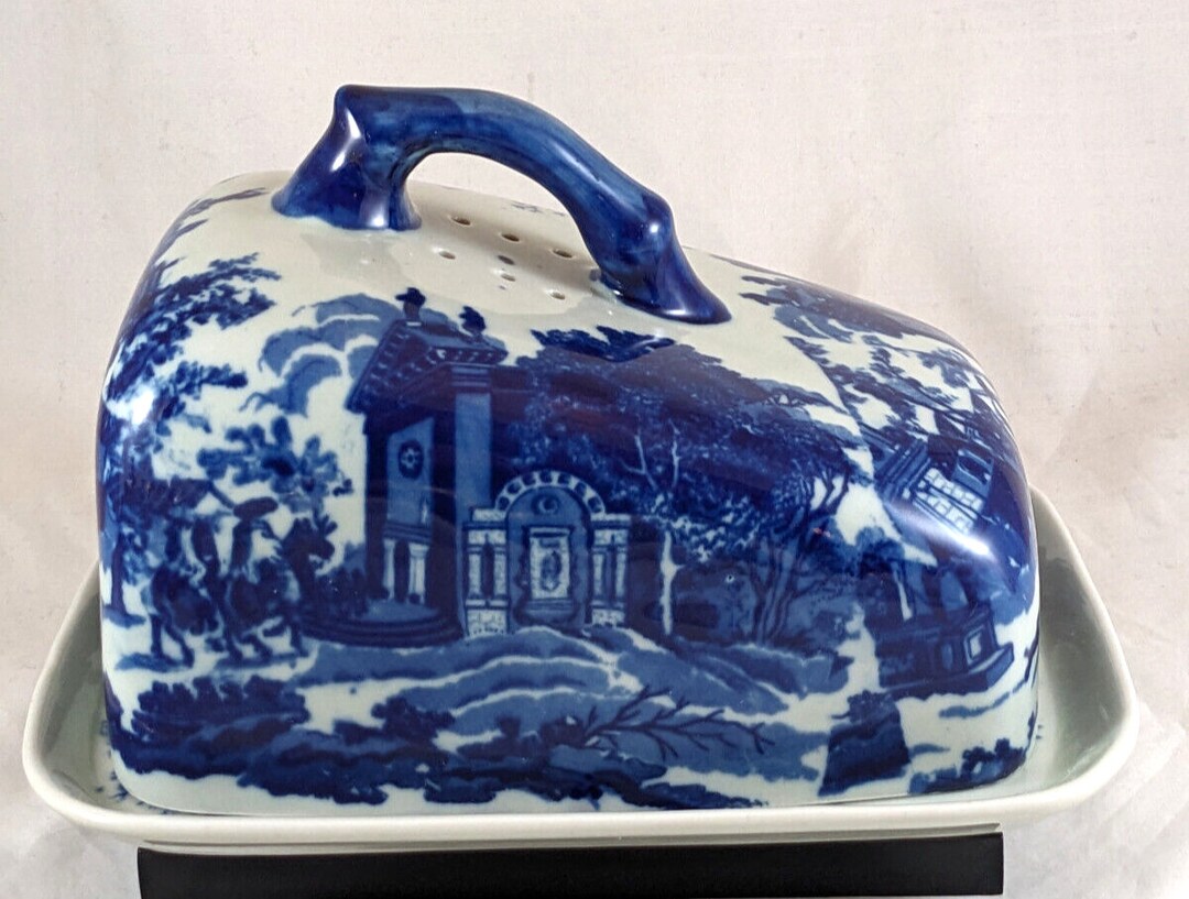 Victorian Ware Flow Blue Ironstone Covered Butter/cheese Dish - Etsy