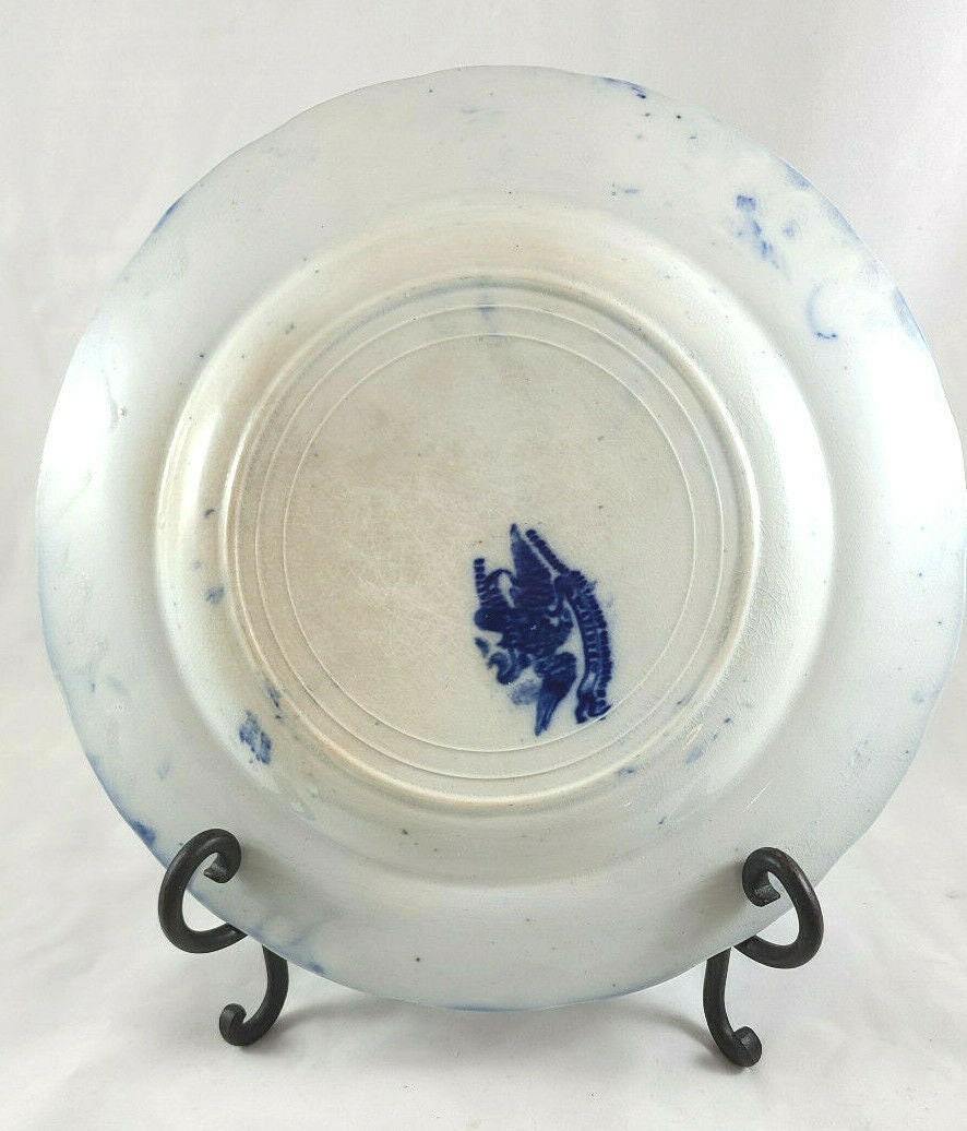 Wm Adams Co congressional Library Washington Flow Blue Plate-made in ...