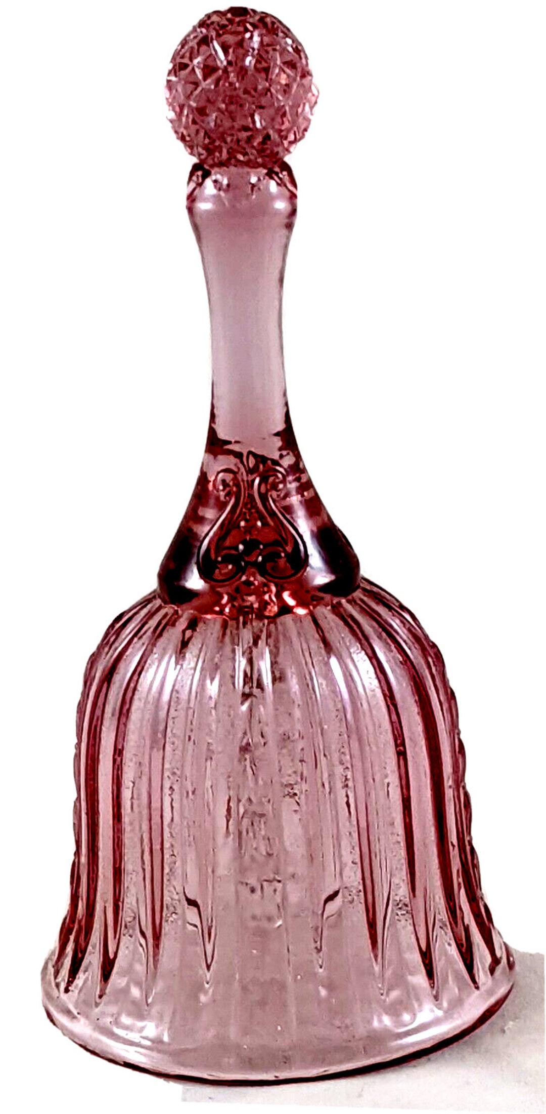 Vintage 1970's Fenton Cranberry Iridescent Pink Glass Bell - Etsy