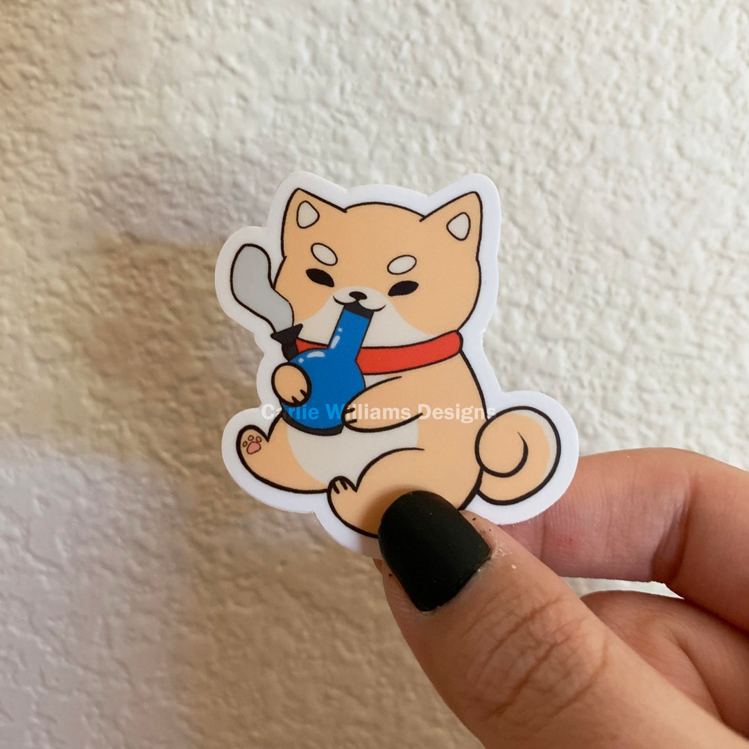 Shiba Bong Sticker - Matte Vinyl Sticker - Etsy