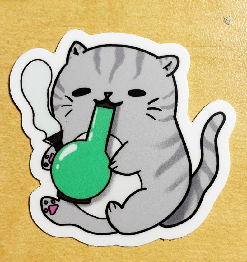 New Bong Cat Sticker Matte Vinyl Sticker - Etsy