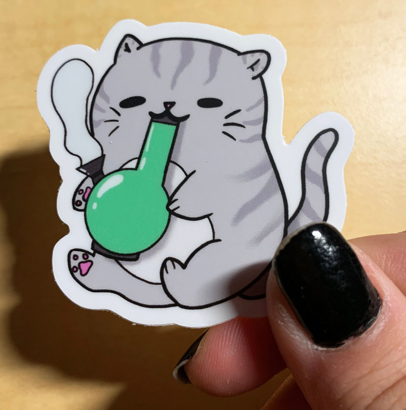 New Bong Cat Sticker Matte Vinyl Sticker - Etsy