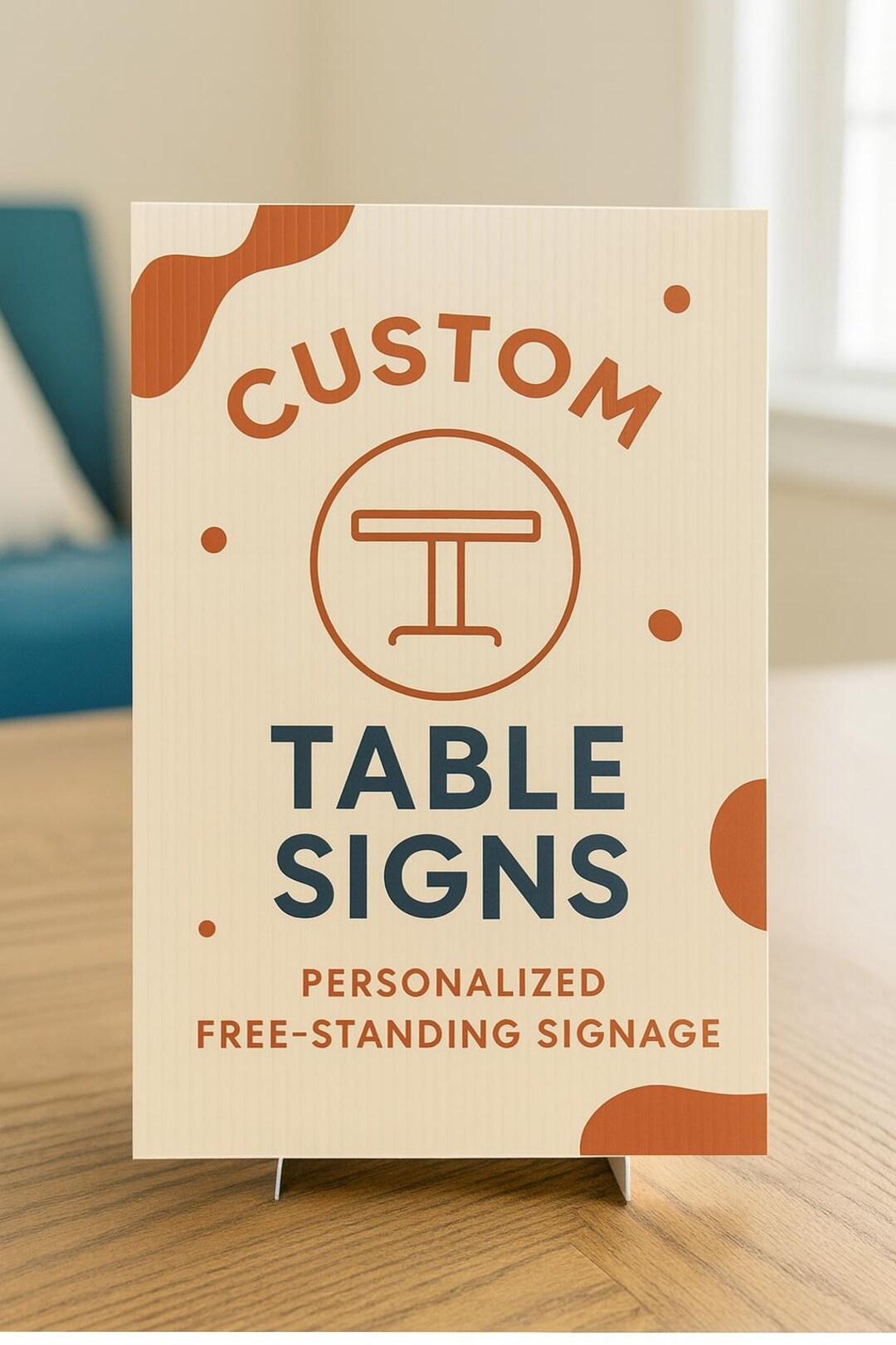 Custom Table Signs – Personalized Free-standing Displays for Events or ...