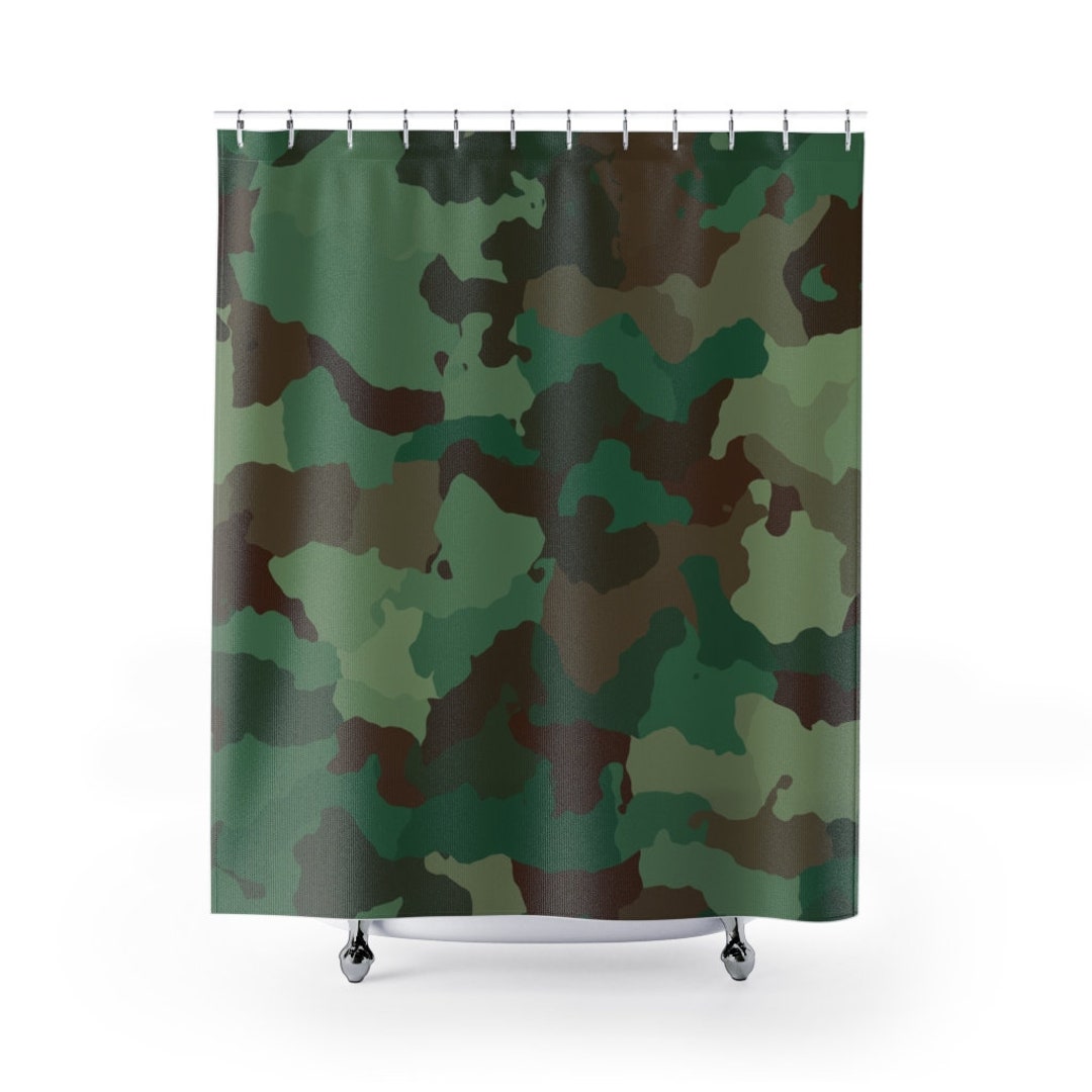 Camouflage Shower Curtain Camo Shower Curtain Bathroom Decor Etsy