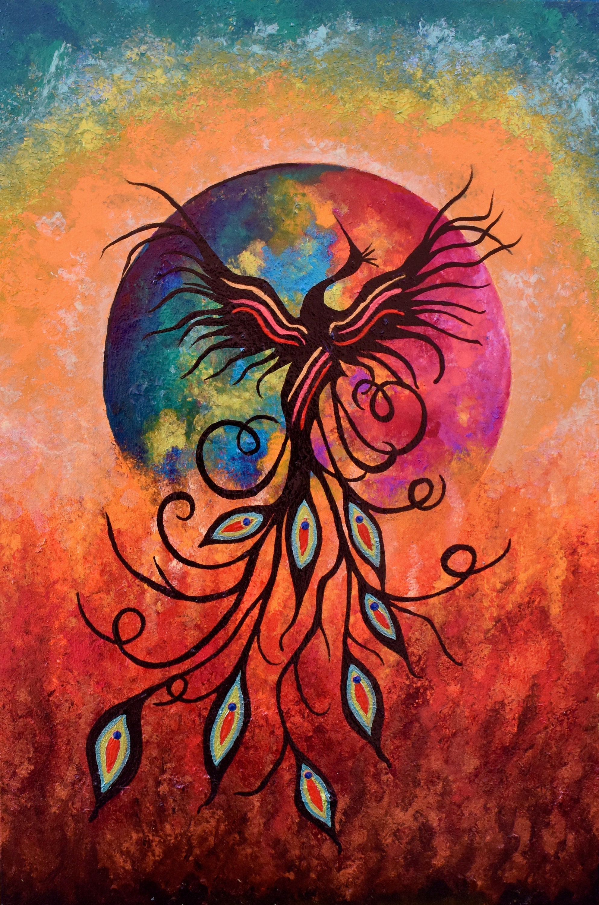 From the Flames - Dramatic Phoenix Painting - Etsy