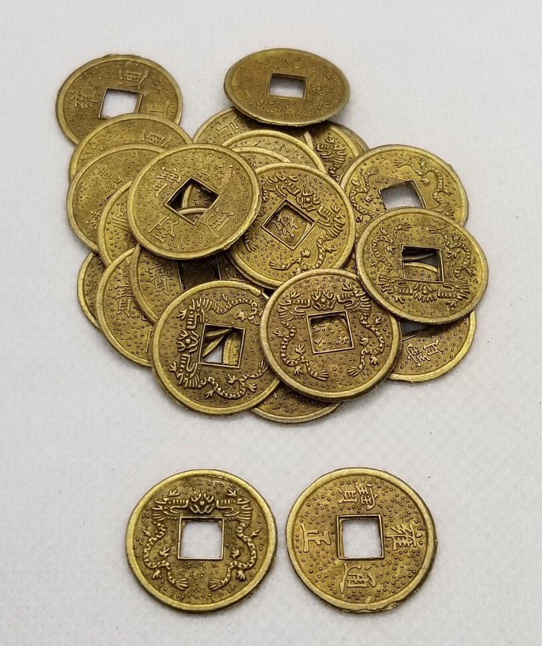 Lucky Chinese I Ching Coins, Feng Shui, 10 Pcs, Antique Bronze Matte ...