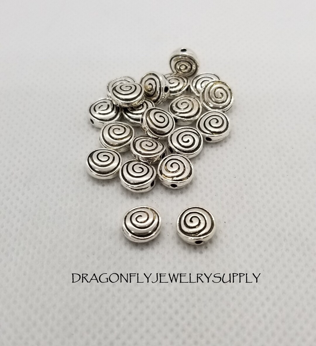 10 Pieces Silver Carved Vortex Spacer Beads Whirlpool - Etsy