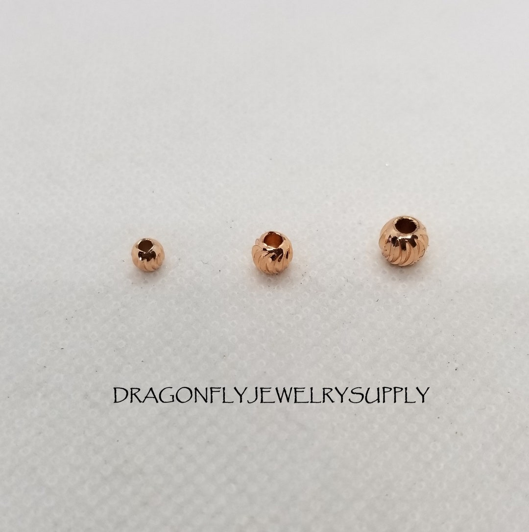 10 Pieces Rose Gold Spiral Ridged Round Spacer Beads Cadmium - Etsy