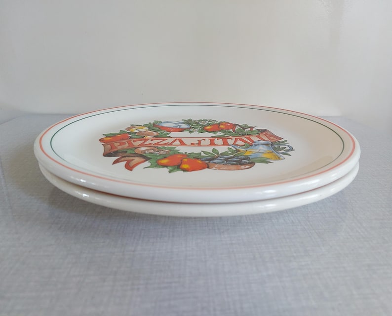 Two Vintage Pizza Plates Pizza D'italia Ternana Ceramica Italy - Etsy