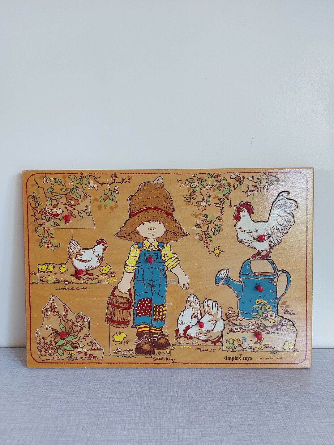 Vintage Wooden Buttons Puzzle Sarah Kay Simplex Toys Holland - Etsy