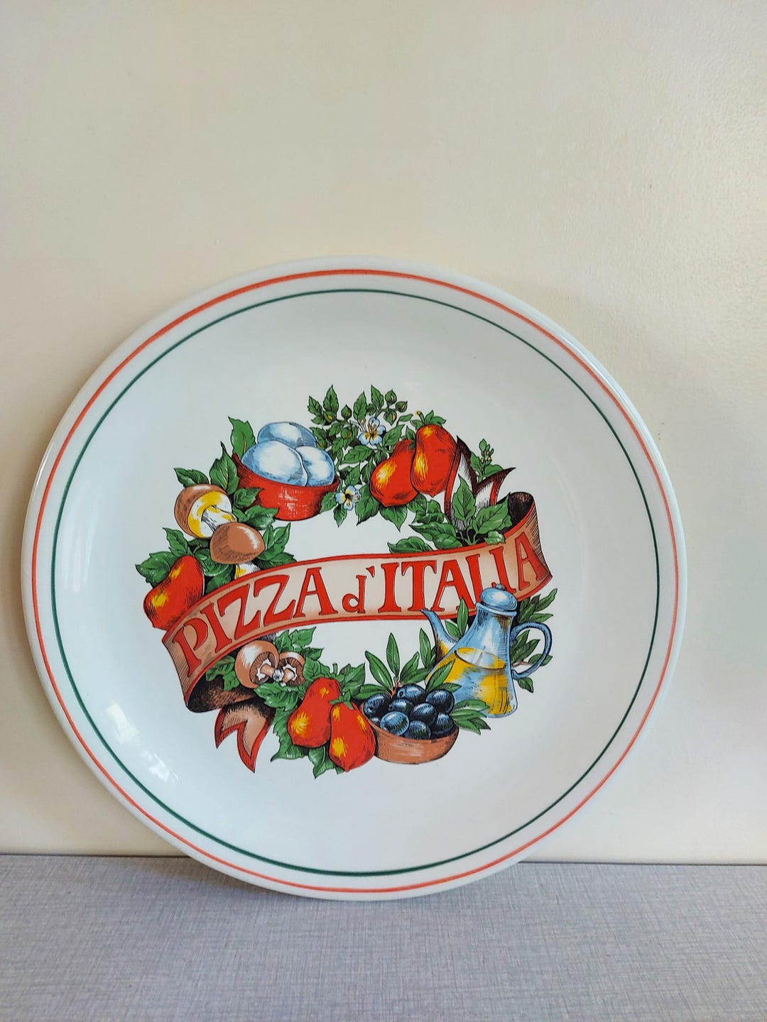 Two Vintage Pizza Plates Pizza D'italia Ternana Ceramica Italy - Etsy
