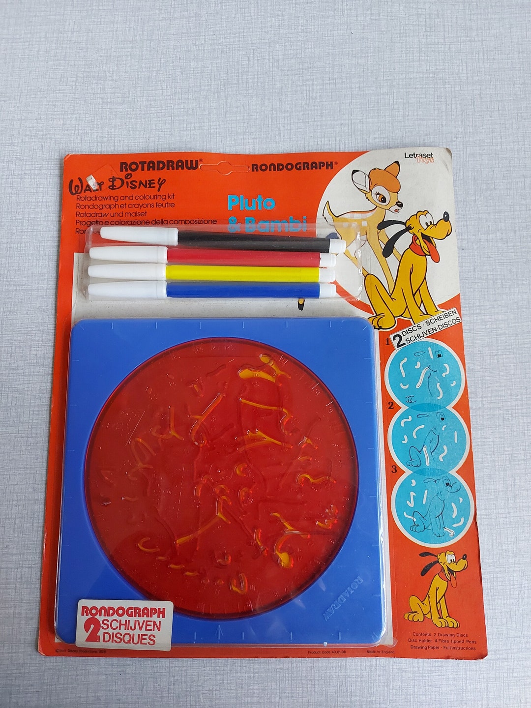 Vintage Disney Rotadraw Rondograph Pluto & Bambi 1978 seltsam - Etsy ...